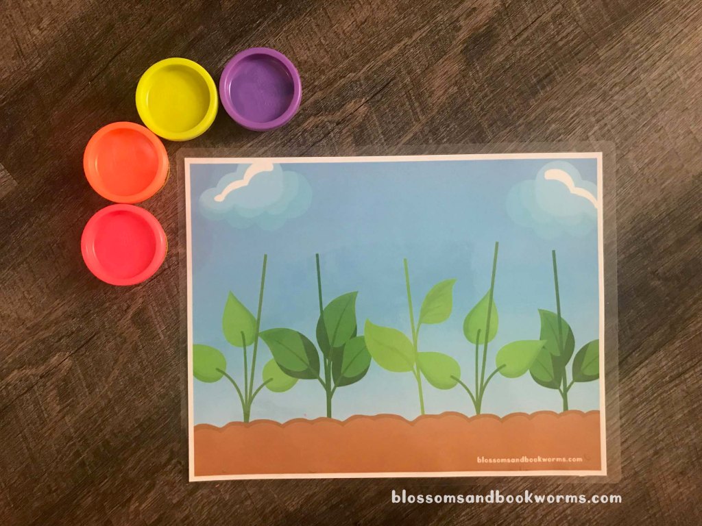 Growing a Flower Garden Playdough Mat – Blossoms and Bookworms